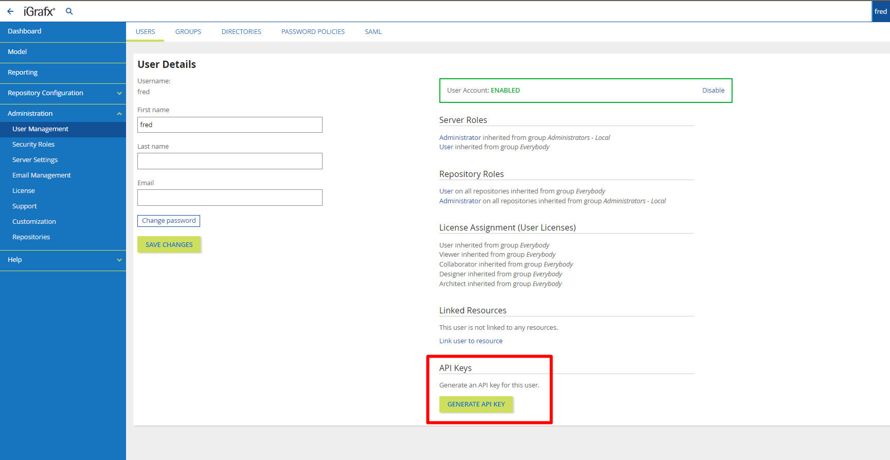 Access the iGrafx Platform REST API Documentation